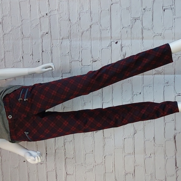Rewind | Jeans | Rewind Plaid Pants Navy Red Junior 9 Punk Rock Zipper ...